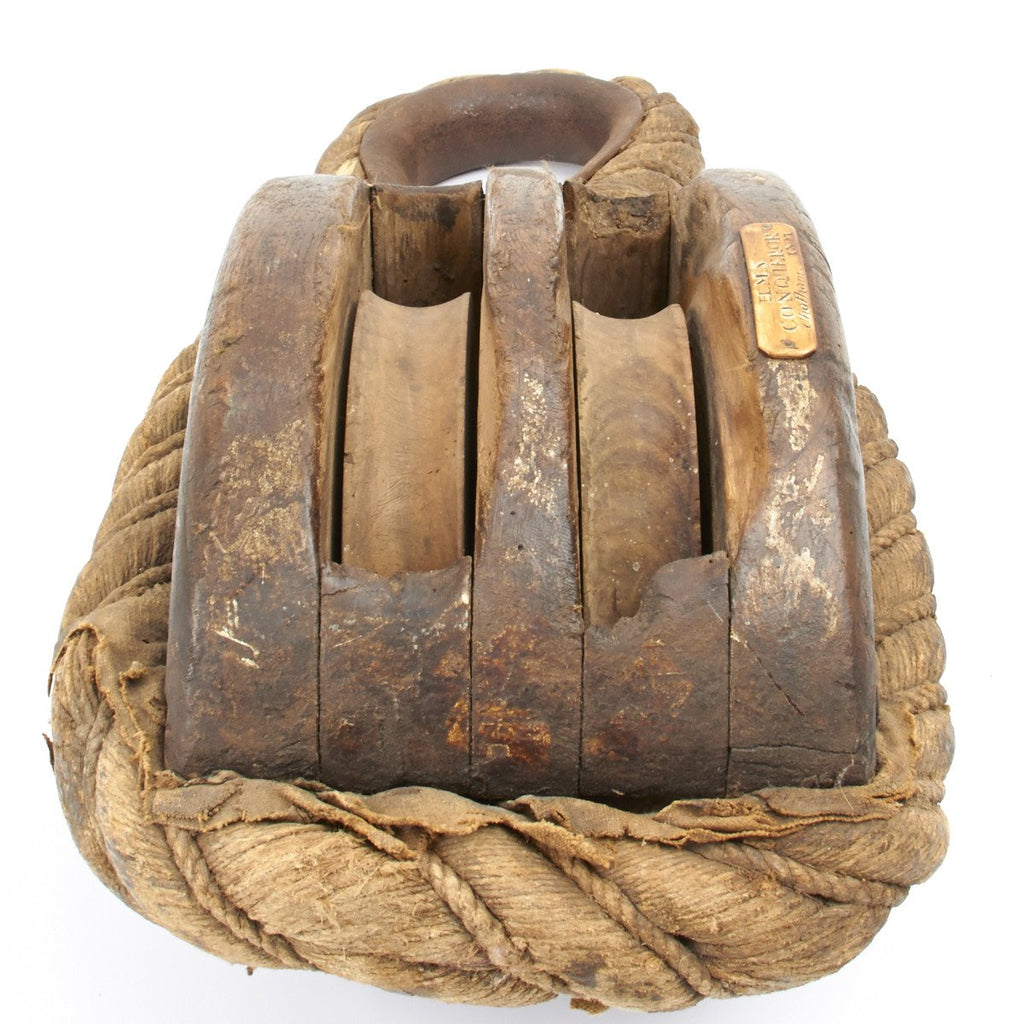 Original British HMS CONQUEROR Ship Block Assembly- Battle of Trafalgar ...