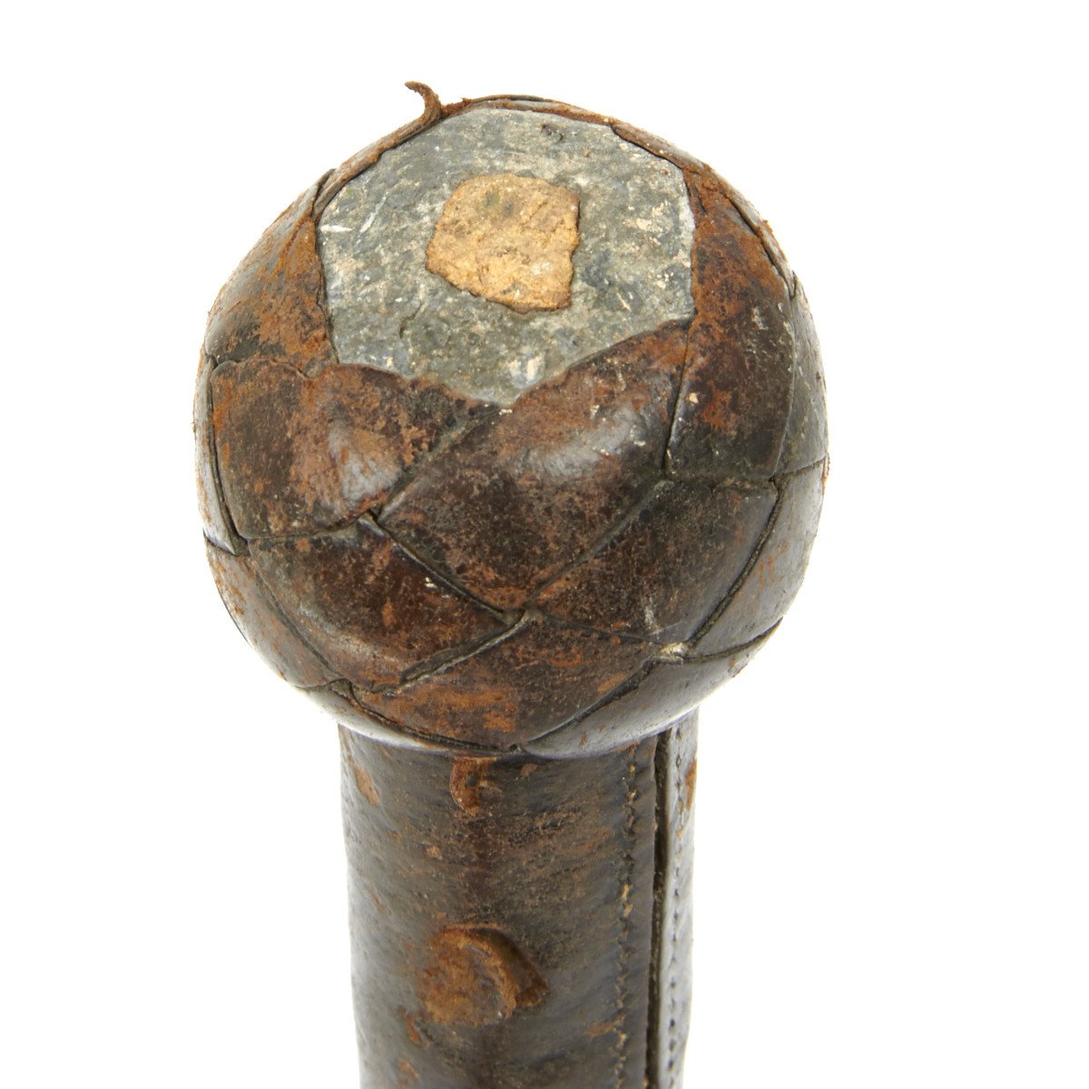 Original British WWI Leather Covered Officer Swagger Stick Trench Club ...