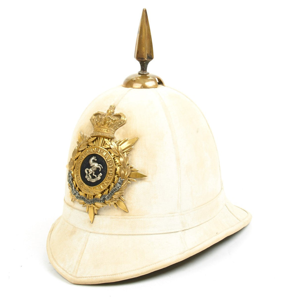 Original British Victorian Era Officer Spiked Pith Helmet - Queen Own ...