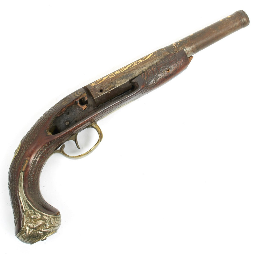 Original Ottoman Empire Flintlock Pistol Gold Inlay British Barrel ...