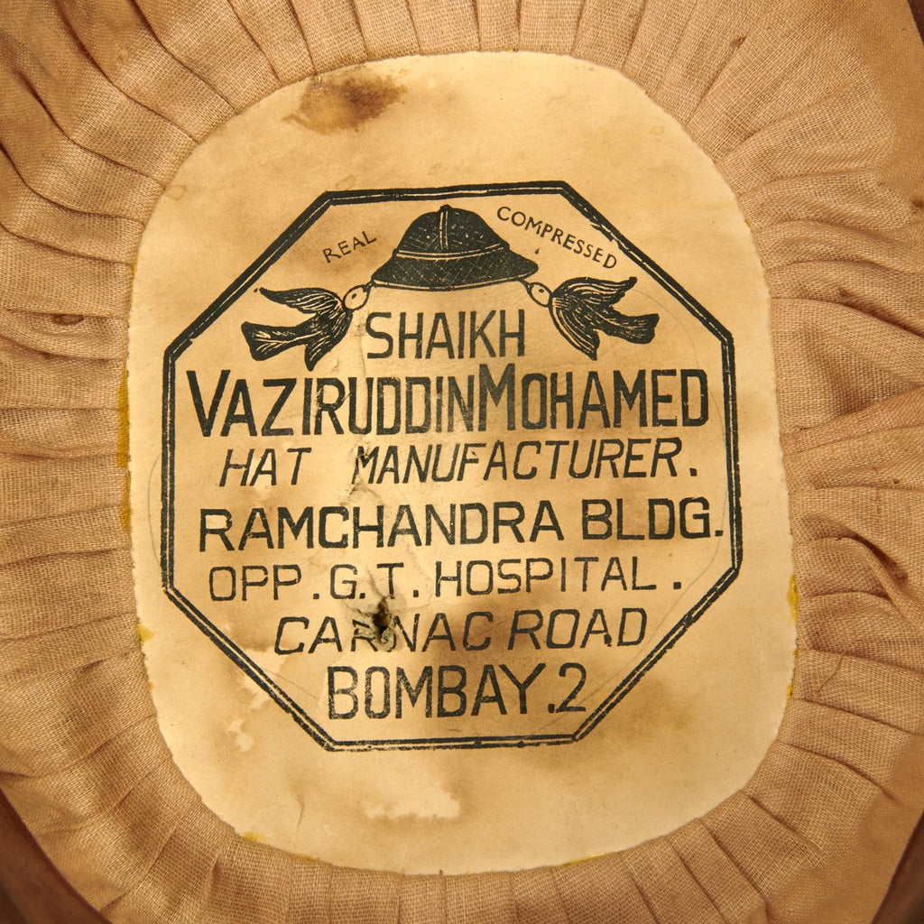 Original British WWII Bombay Bowler Pith Helmet of the West Yorkshire ...