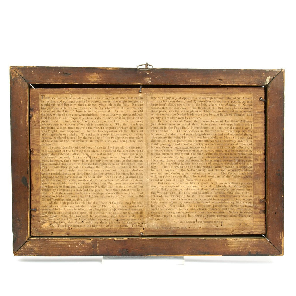 Original Antique Print and Newspaper Article Dated 1815 - The Aftermath ...