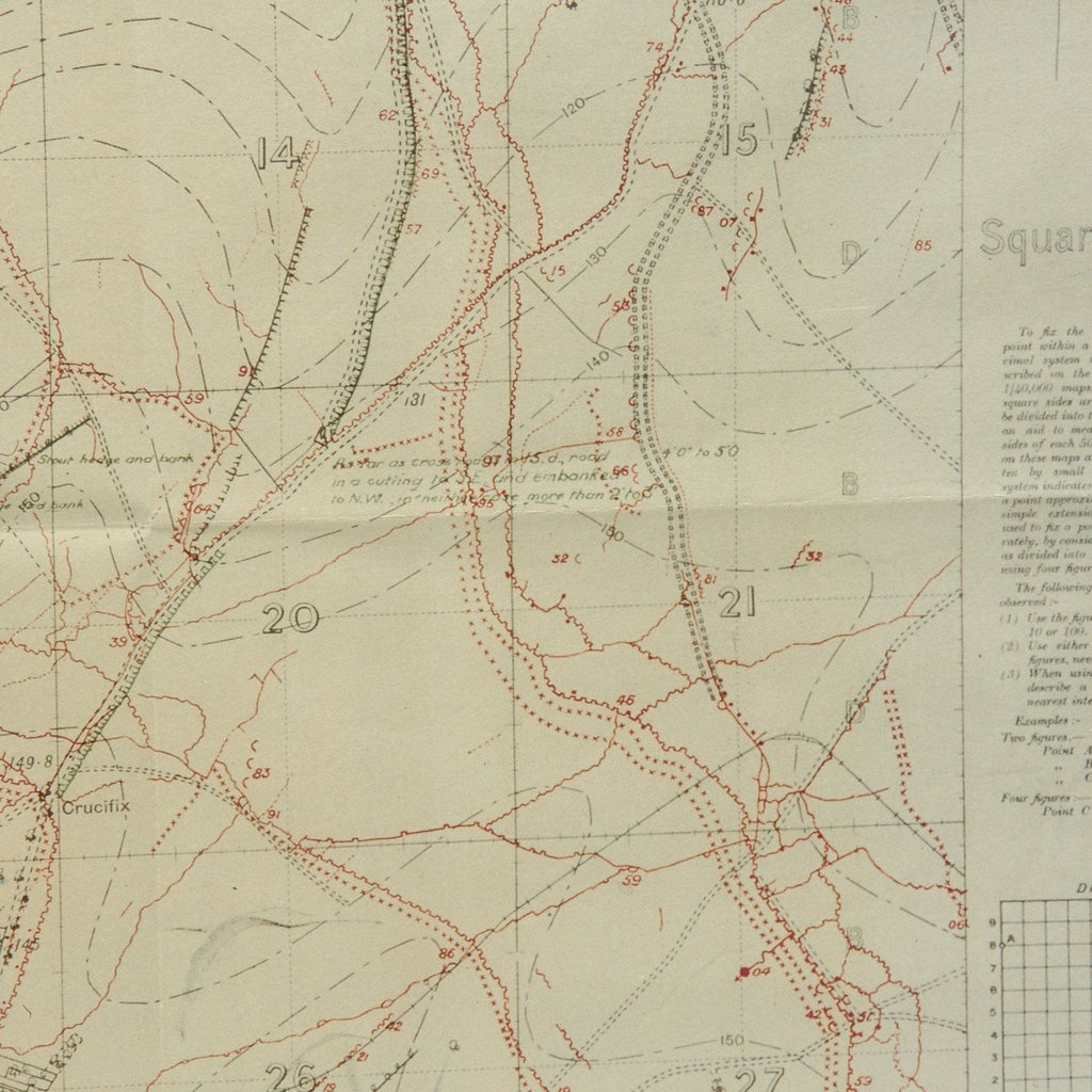 Original British WWI Trench Map Battle of Somme Beaumont-Hamel August ...